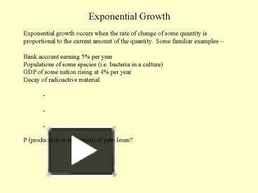 Exponential Growth presentation | free to view