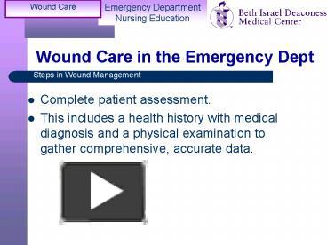PPT – Wound Care in the Emergency Dept PowerPoint presentation | free ...