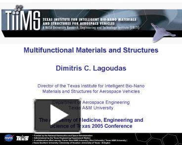 Multifunctional Materials and Structures presentation | free to view