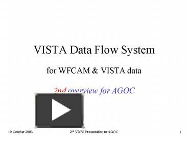 PPT – VISTA Data Flow System PowerPoint presentation | free to view ...