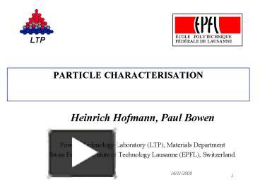 PPT – PARTICLE CHARACTERISATION PowerPoint presentation | free to view ...