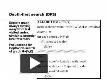 PPT – Depthfirst search DFS PowerPoint presentation | free to view - id ...
