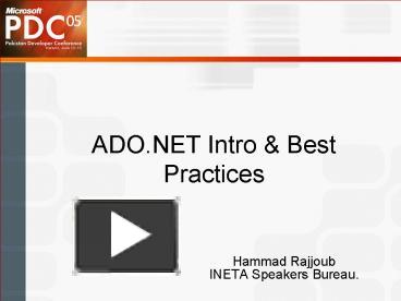 PPT – ADO'NET Intro PowerPoint presentation | free to view - id: fd8c5 ...
