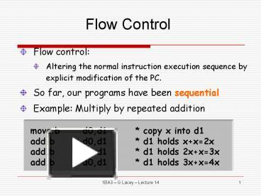 PPT – Flow Control PowerPoint presentation | free to view - id: fdc1-MjU4Z