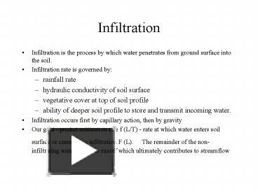 Infiltration presentation | free to view
