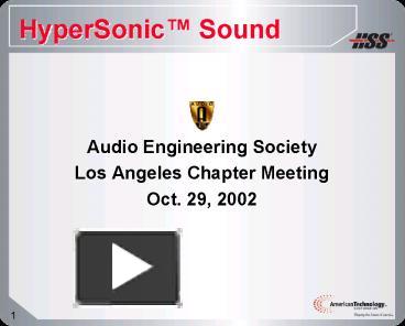 PPT – HyperSonic Sound PowerPoint presentation | free to view - id ...