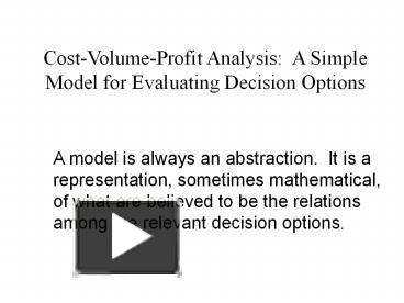 Cost-Volume-Profit Analysis presentation | free to view