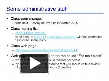Some administrative stuff presentation | free to download