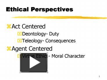 Ethical Perspectives presentation | free to view