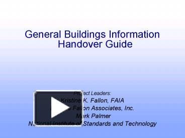General Buildings Information Handover Guide presentation | free to view