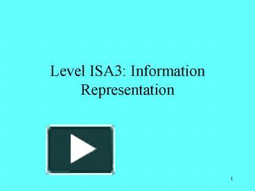 PPT – Level ISA3: Information Representation PowerPoint presentation ...