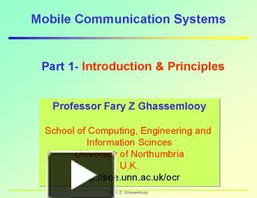 Mobile Communication Systems presentation | free to view