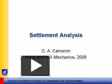 Settlement Analysis presentation | free to view