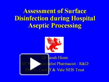 Assessment of Surface Disinfection during Hospital Aseptic Processing ...
