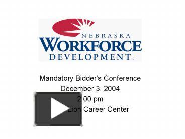 PPT – Mandatory Bidders Conference PowerPoint presentation | free to ...