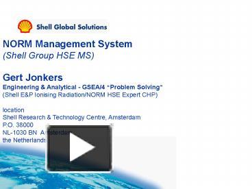 NORM Management System presentation | free to view